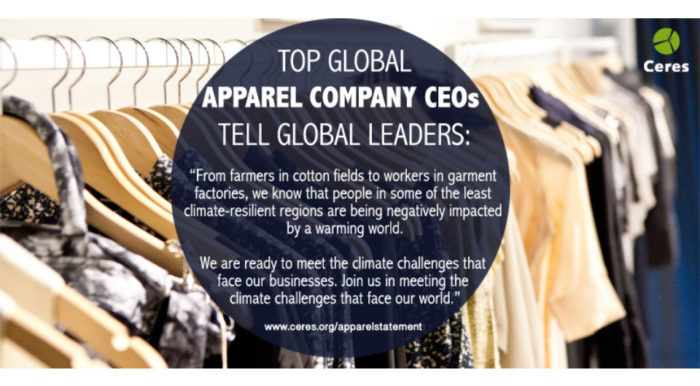 Top Global Apparel Companies Call for Strong Climate Deal : Levi ...